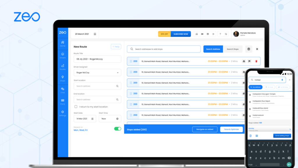 How to add stops by Typing? With Zeo add stops easily.